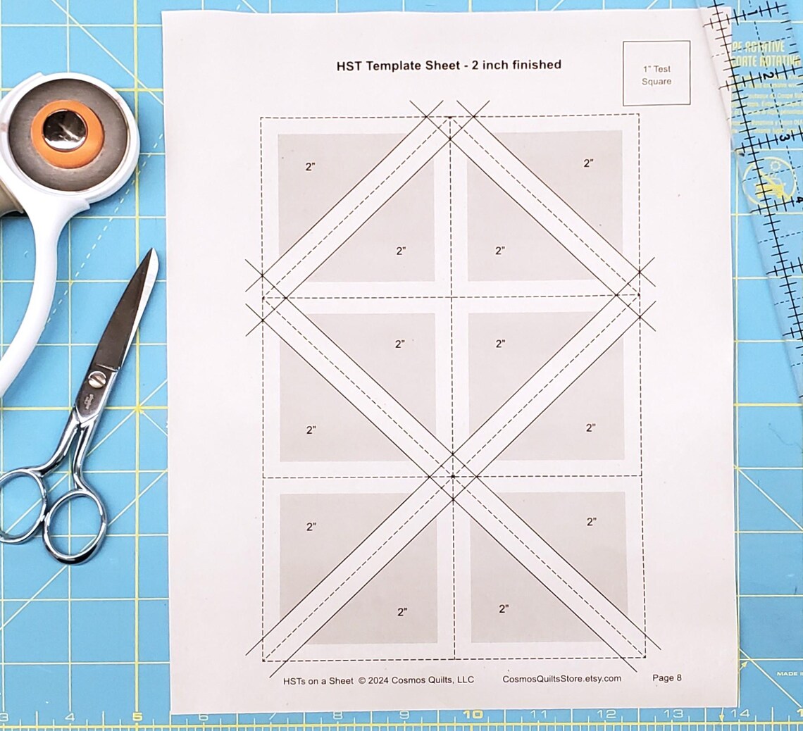 Half Square Triangle FPP Templates: HST in a Row & Sheet Bundle ...