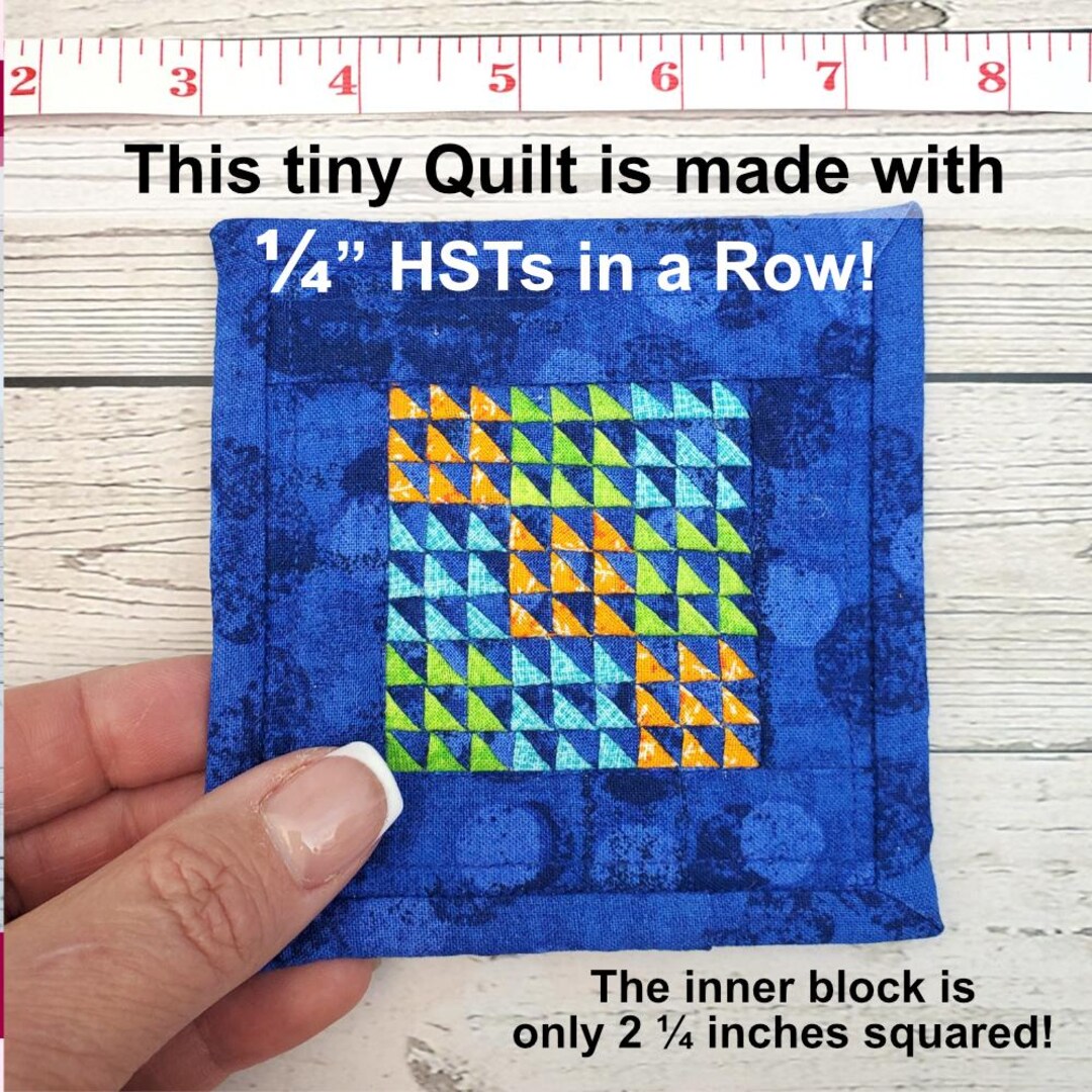 Mini Quilt: Half Square Triangles in a Row Miniature FPP Pattern and ...