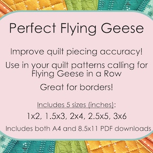 Flying Geese in a Row Quilt Pattern: FPP Template in 5 Sizes (digital ...