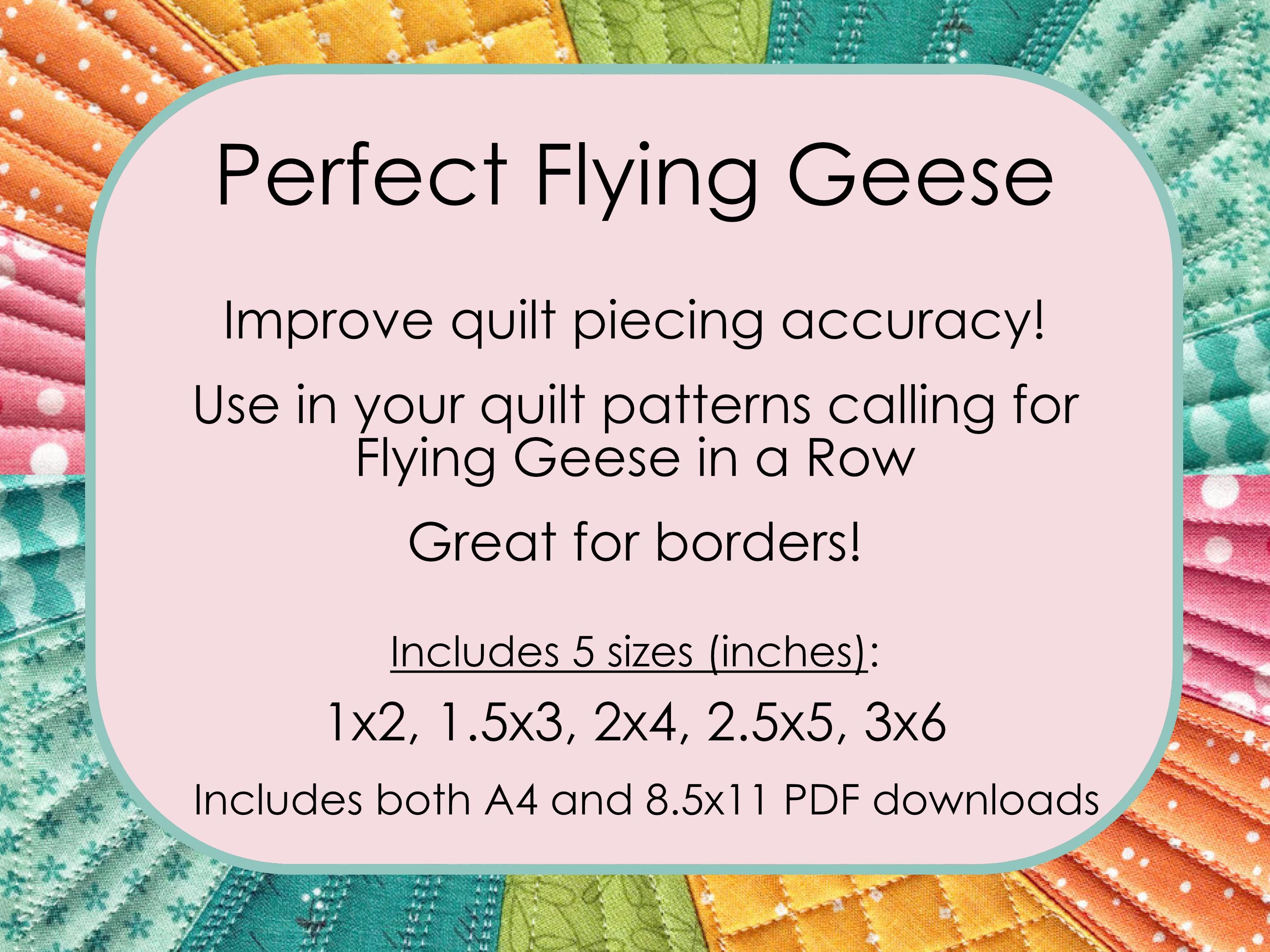 Flying Geese in a Row Quilt Pattern: FPP Template in 5 Sizes (digital ...