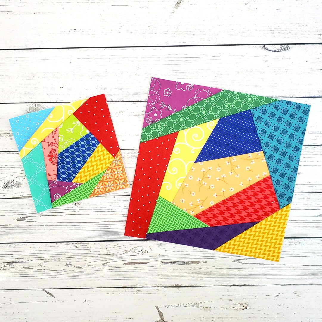 Crazy Quilt #2 FPP Quilt Blocks (7 Sizes); Design #2; Foundation Paper ...