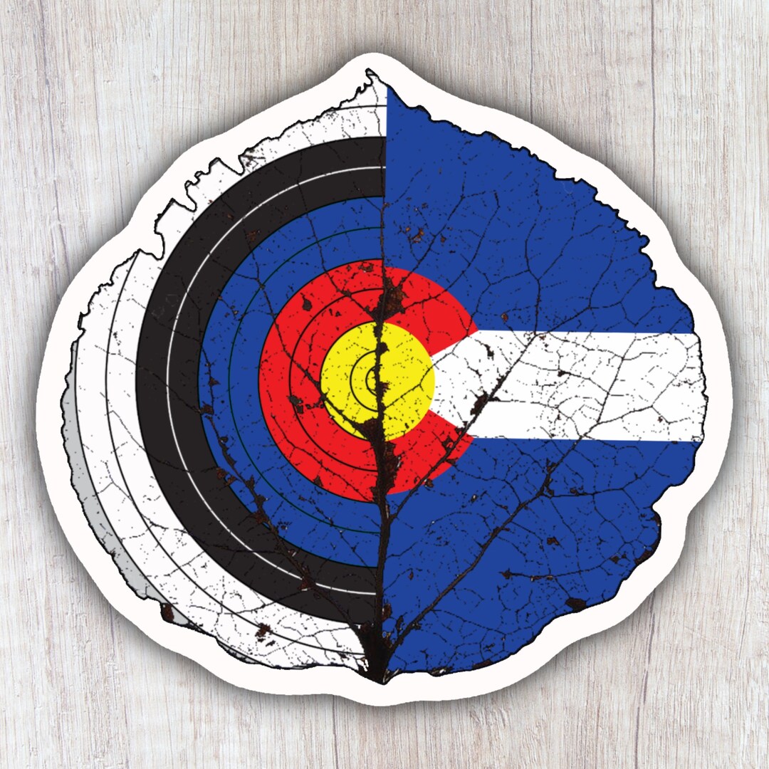 Aspen Leaf Archery Target Colorado Flag Vinyl Sticker Decal Matte ...