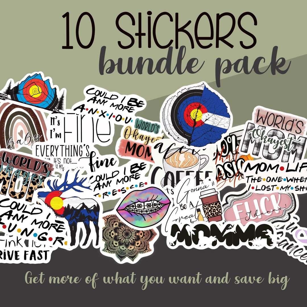 10 Sticker Bundle Choose Any 10 Stickers for a Discounted Price - Etsy