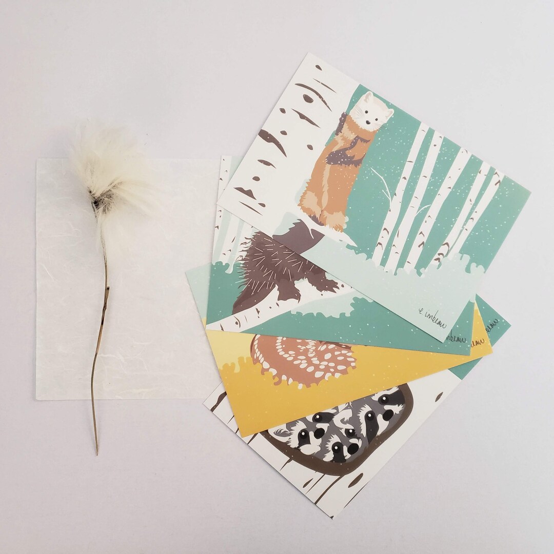 Forest Animal Postcards - Etsy