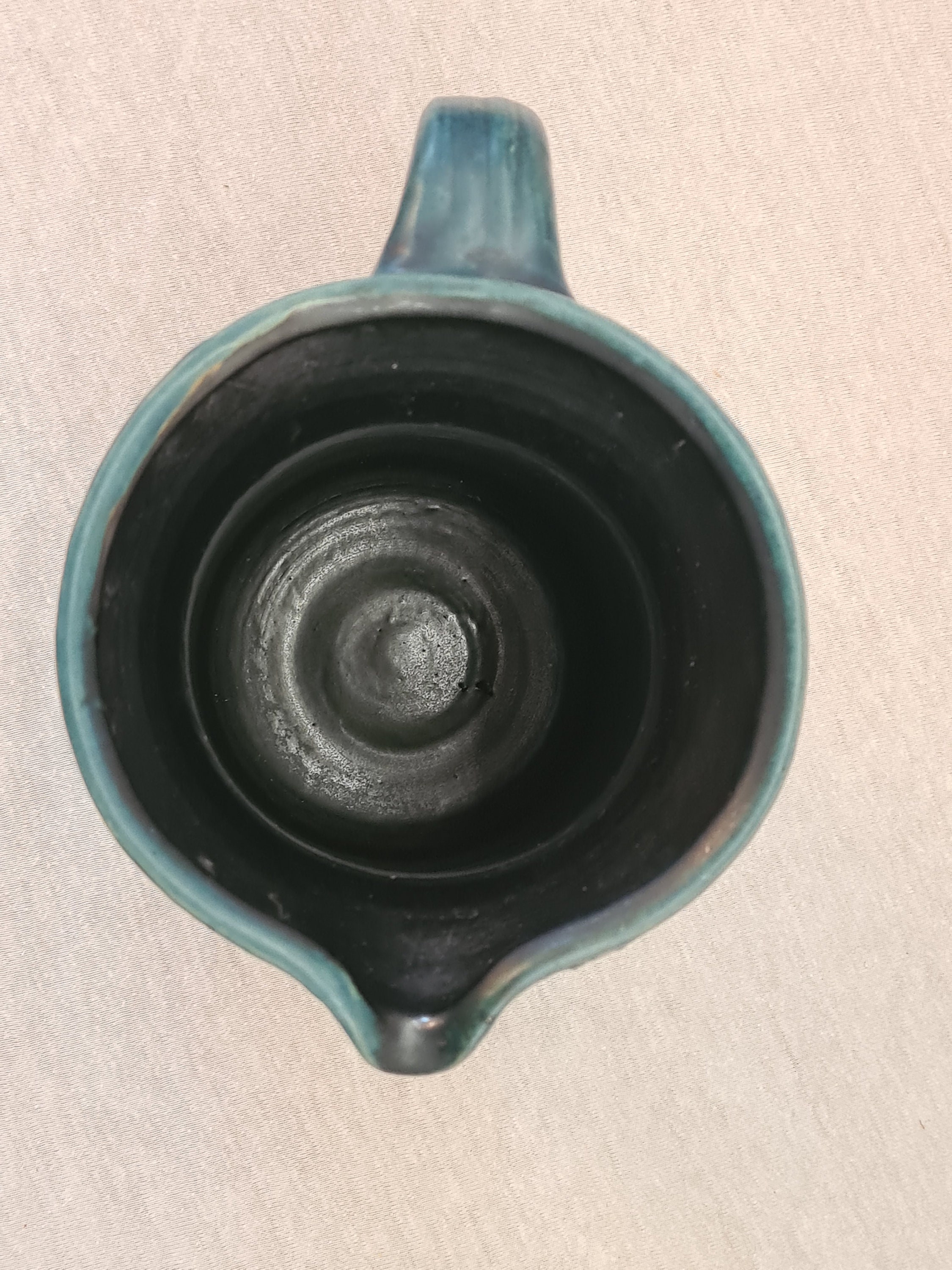 Designer Stoneware Pitcher - Dark Blue Decor Vintage From 1970-1980 - Etsy