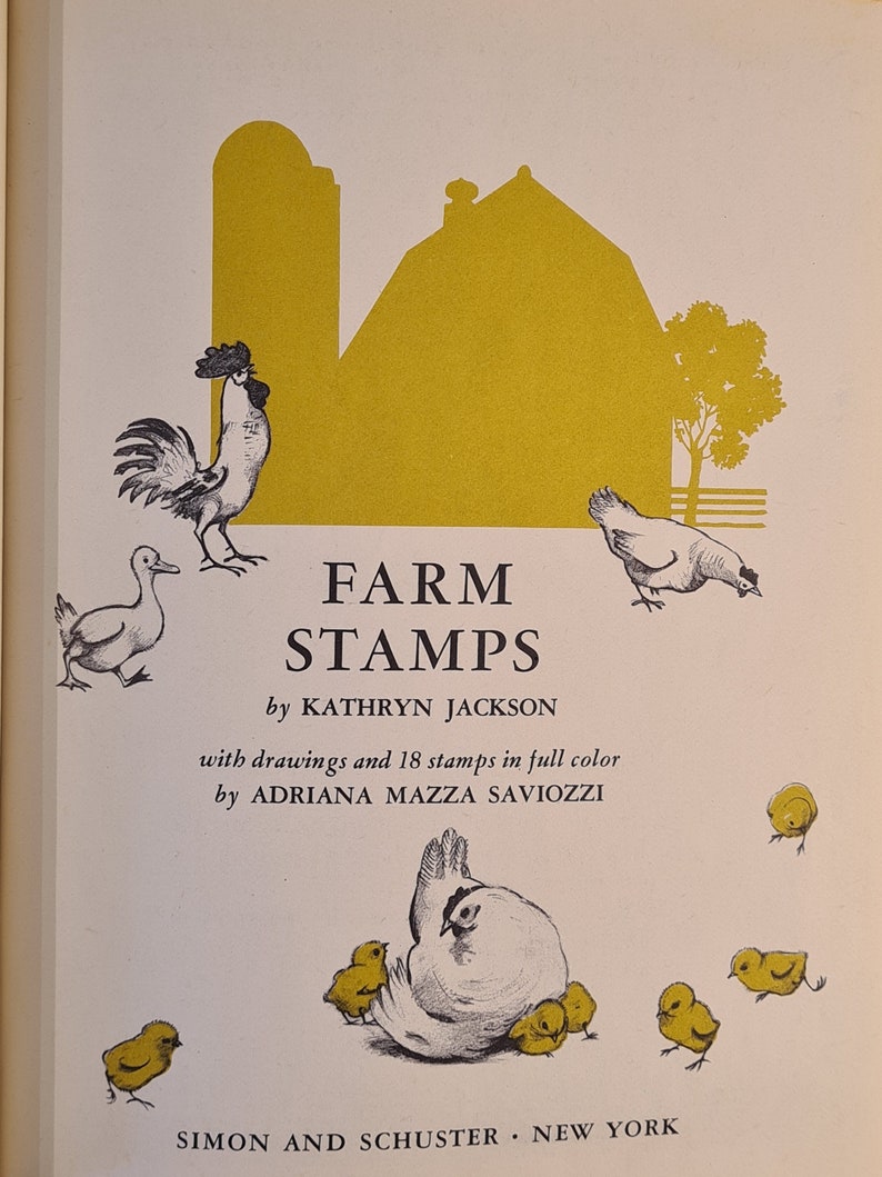Farm Stamps, Work and Play on a Farm 1957 Little Golden Activity Book ...