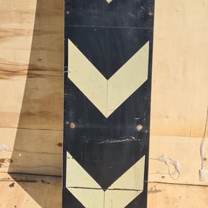 Vintage Black and White Directional Road Sign With Arrows - Industrial ...