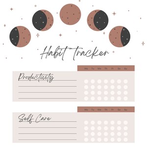 Moon Phase Habit Tracker Printable and Digital Planner - Etsy Canada