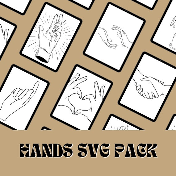 Hands SVG 5 Pack - Etsy