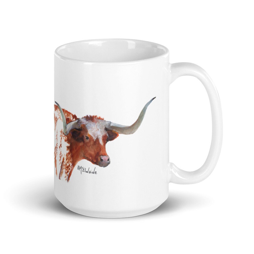 Texas Longhorn Steer Coffee Mug, Tea Cup - Gift for Dad, Gift for Him ...