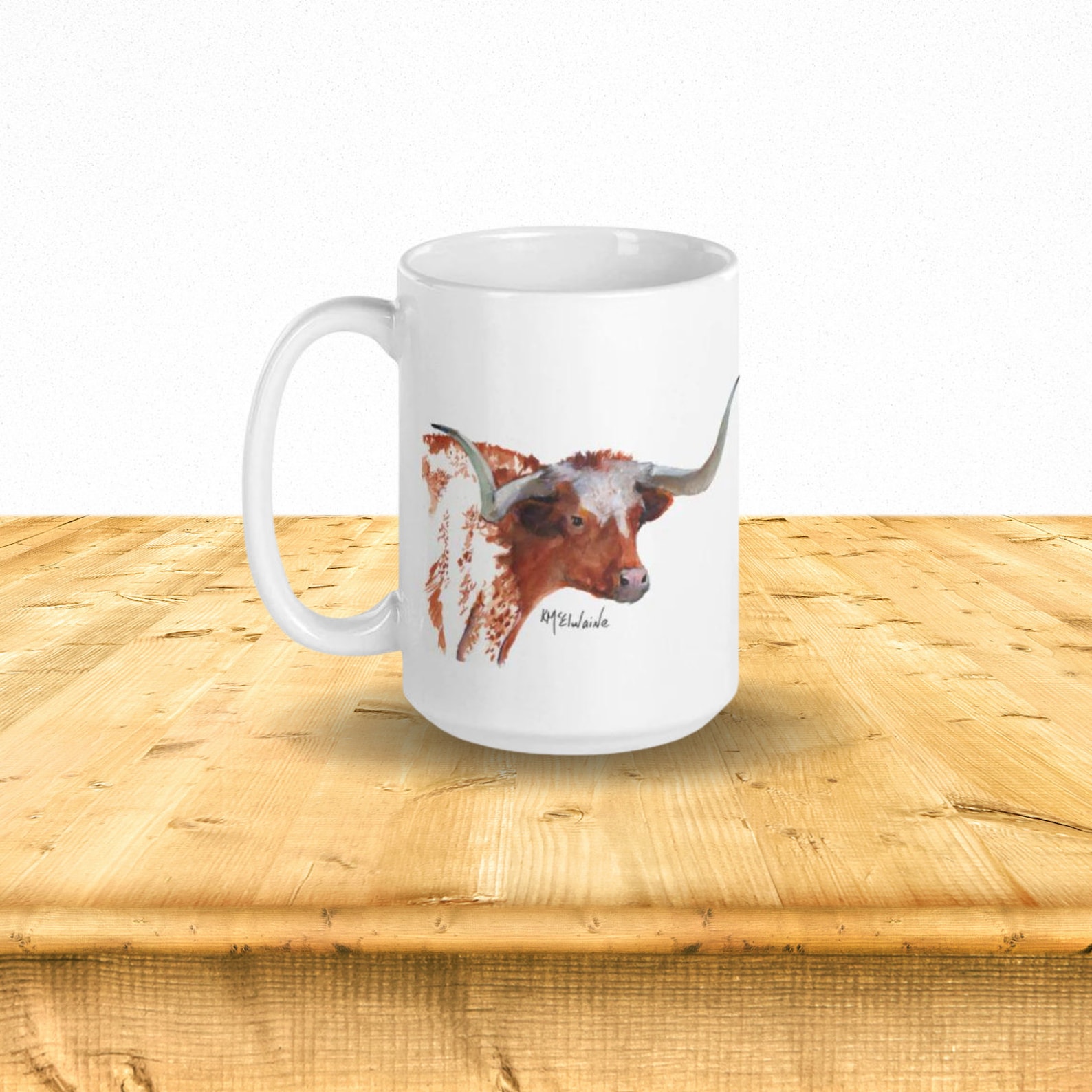Texas Longhorn Steer Coffee Mug, Tea Cup - Gift for Dad, Gift for Him ...