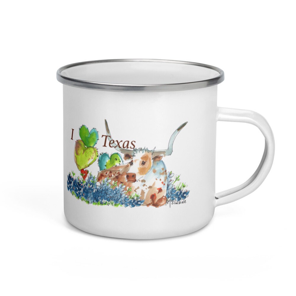 Longhorn Mug - Texas Coffee Mug Tea Cup - I Love Texas Mug - Gift for ...