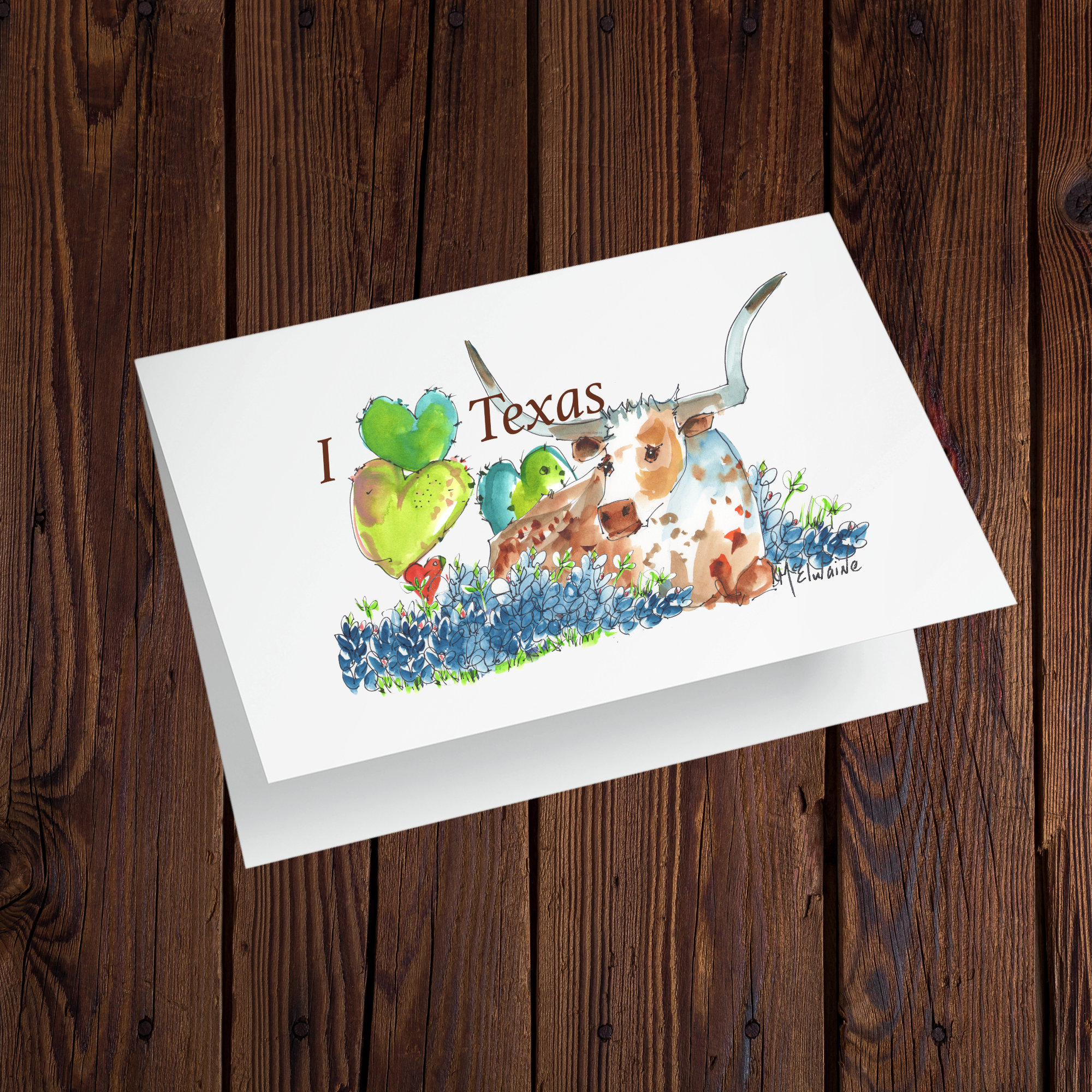 Texas Longhorn Note Cards texas Cards-i Love Texas Note Cards-longhorn ...