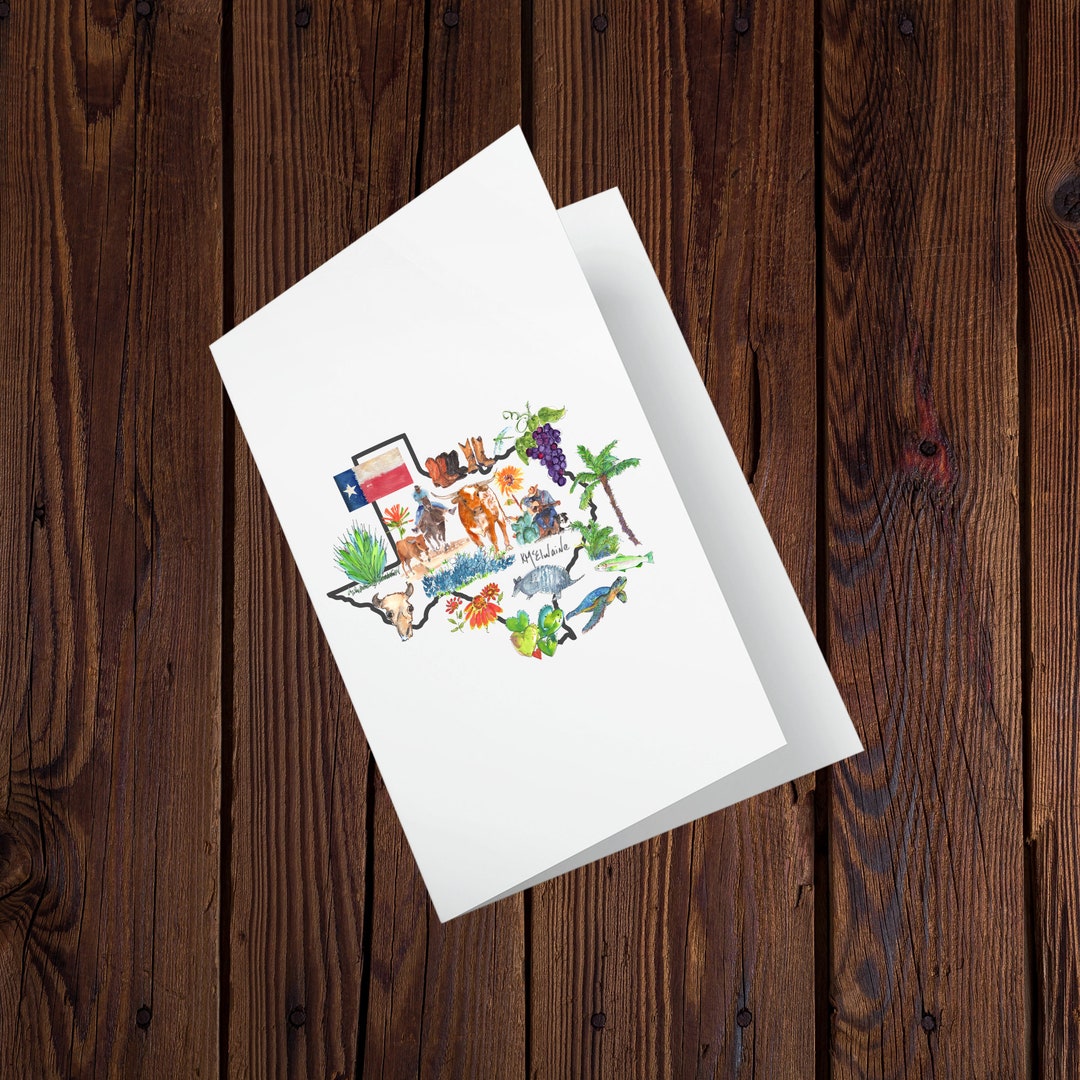 Texas Cards-blank Note Cards With Envelopes-texas Greeting Card-texas ...