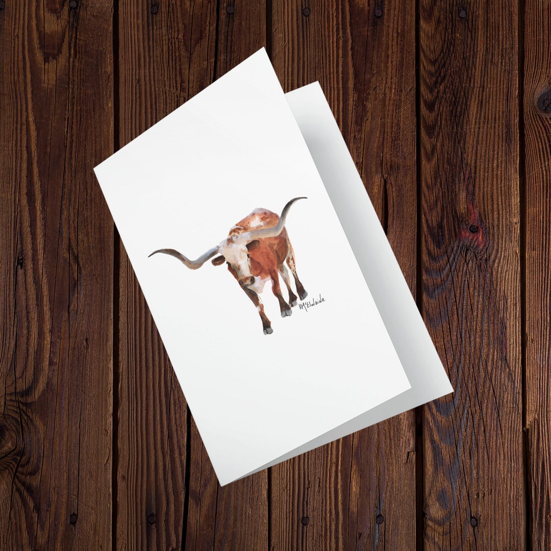Texas Longhorn Note Cards-Texas Greeting Cards-Longhorn Cards-Texas ...