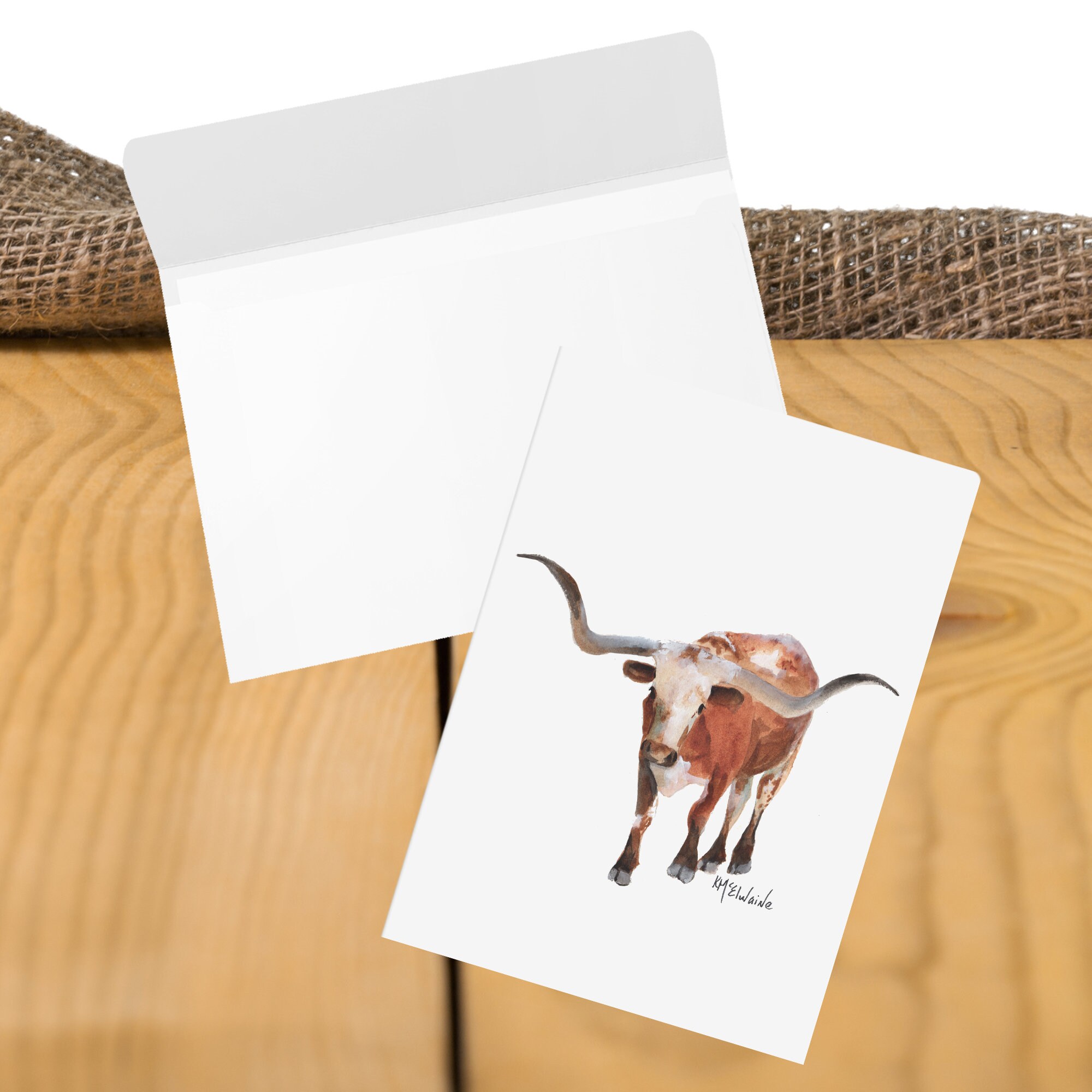 Texas Longhorn Note Cards-Texas Greeting Cards-Longhorn - Etsy España