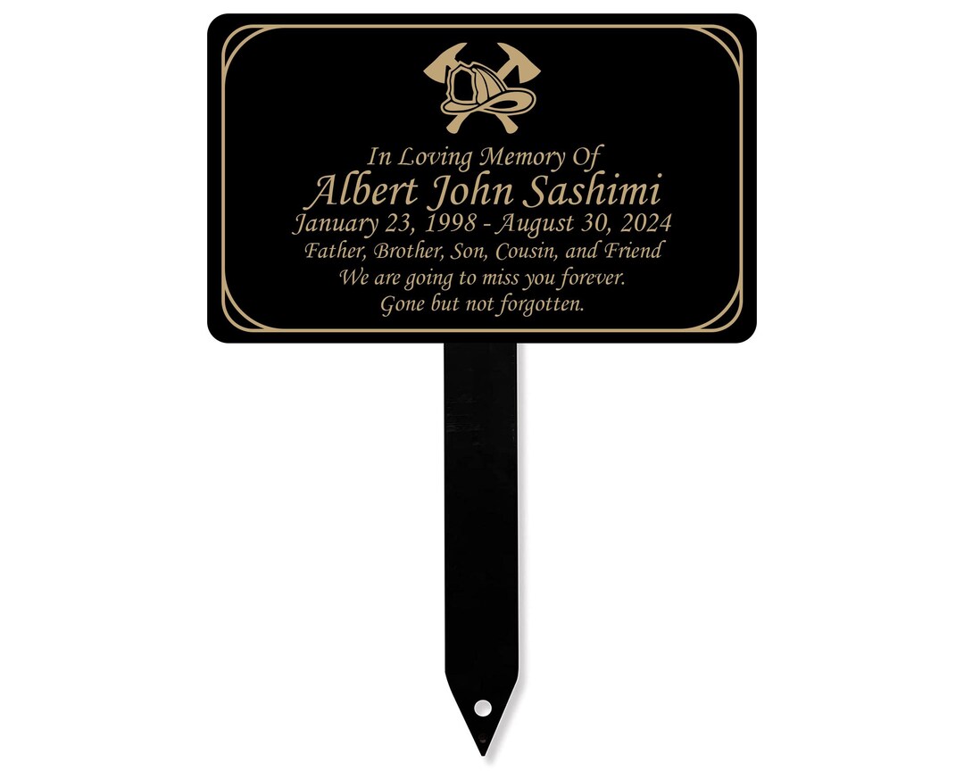 Memorial Firefighter Plaque With Stake - Firemen & First Responders ...