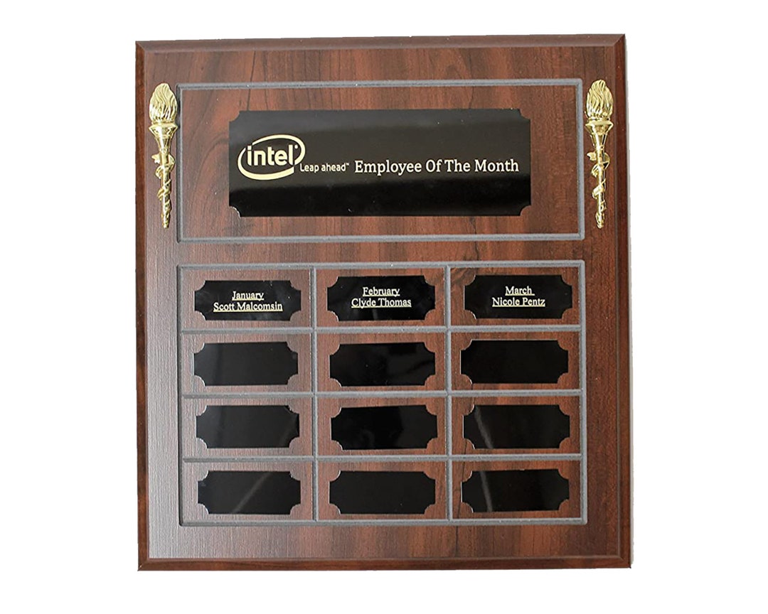Employee of the Month Perpetual Plaque, Wooden Plaque, Engraving ...