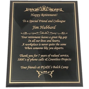 Retirement, Achievement Award, Customized Wooden Plaque, Sports, Wooden ...