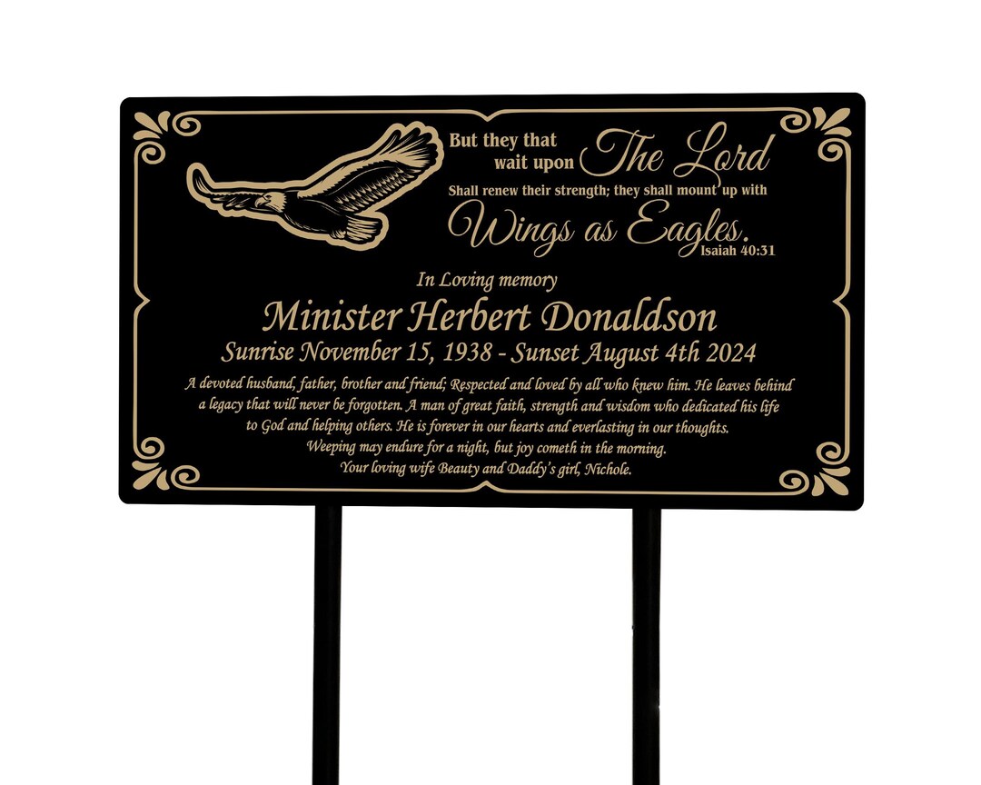 Engraved Memorial Plaque Stake: Personalized Grave Marker - Etsy