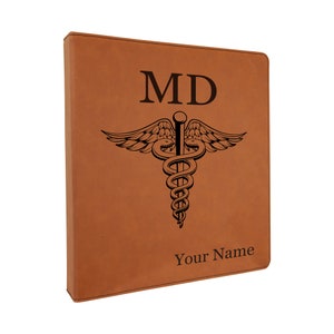 Personalized MD Vegan Leather Binder: Medical Doctor Gift - Etsy