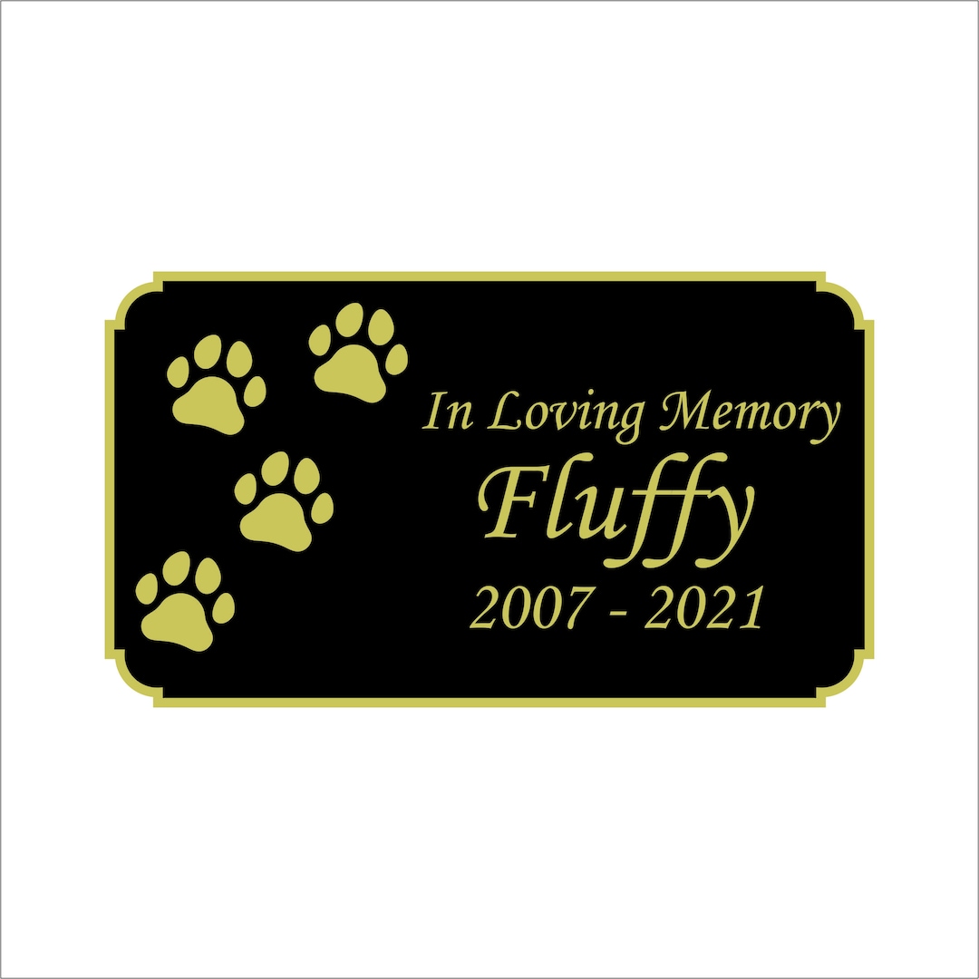 Pet Paw Engraved Plaque, Plate, Name Plate in Multiple Sizes and Colors ...