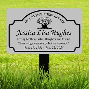 Tree Memorial Plaque With Stake, Personalized Sturdy Tree of Life Metal ...