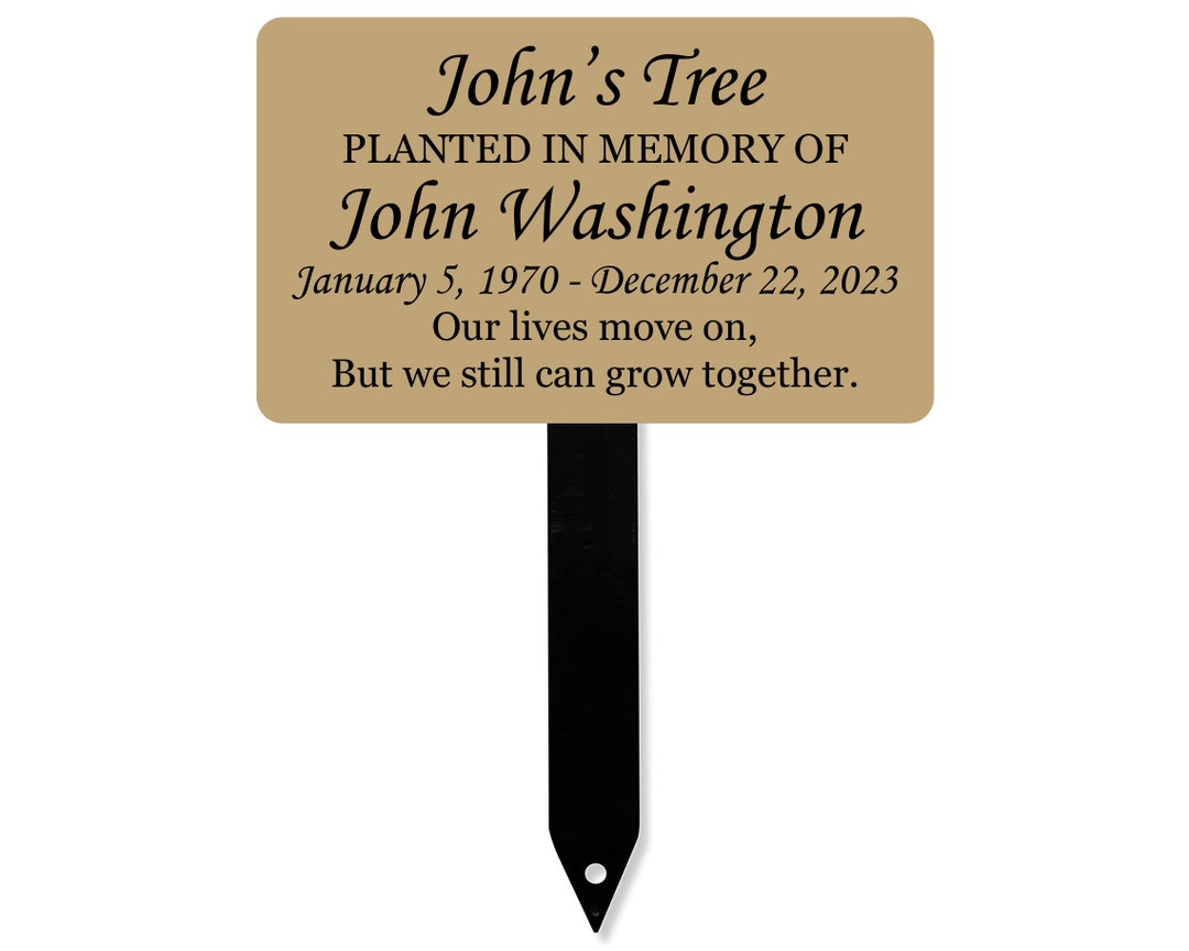 Personalized Memorial Tree Plaque: Sturdy Metal Garden Marker - Etsy