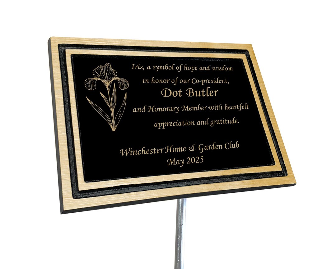 Personalized Iris Memorial Plaque, Grave Marker, Remembrance Plaque ...