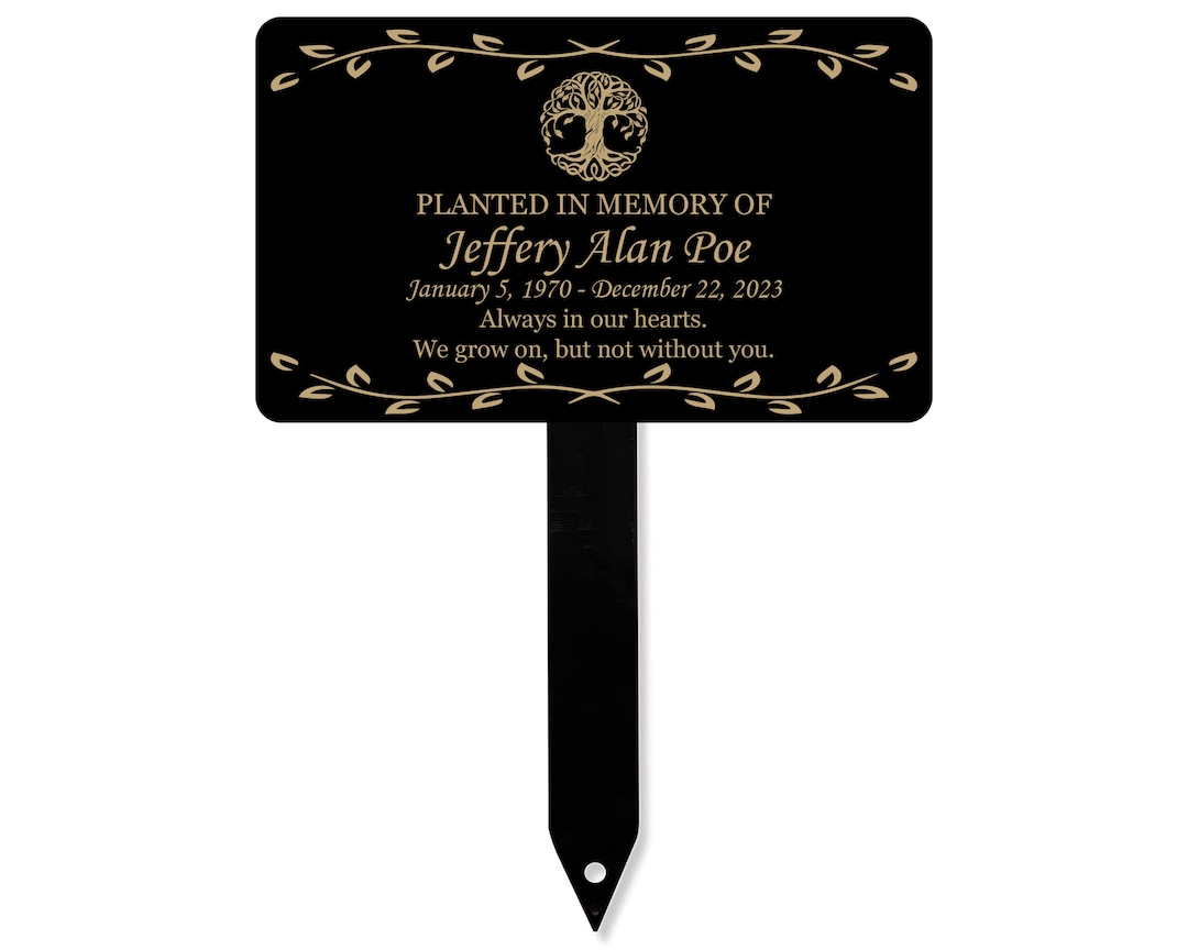 Personalized Tree of Life Memorial Plaque: Sturdy Metal Garden Marker ...