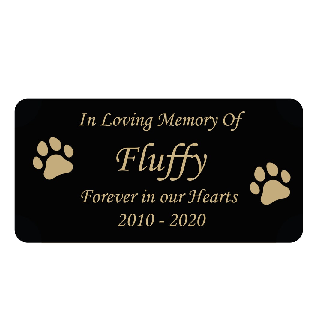 Pet Paws Memorial Personalized Plates, Commemorative Memory Plaque ...
