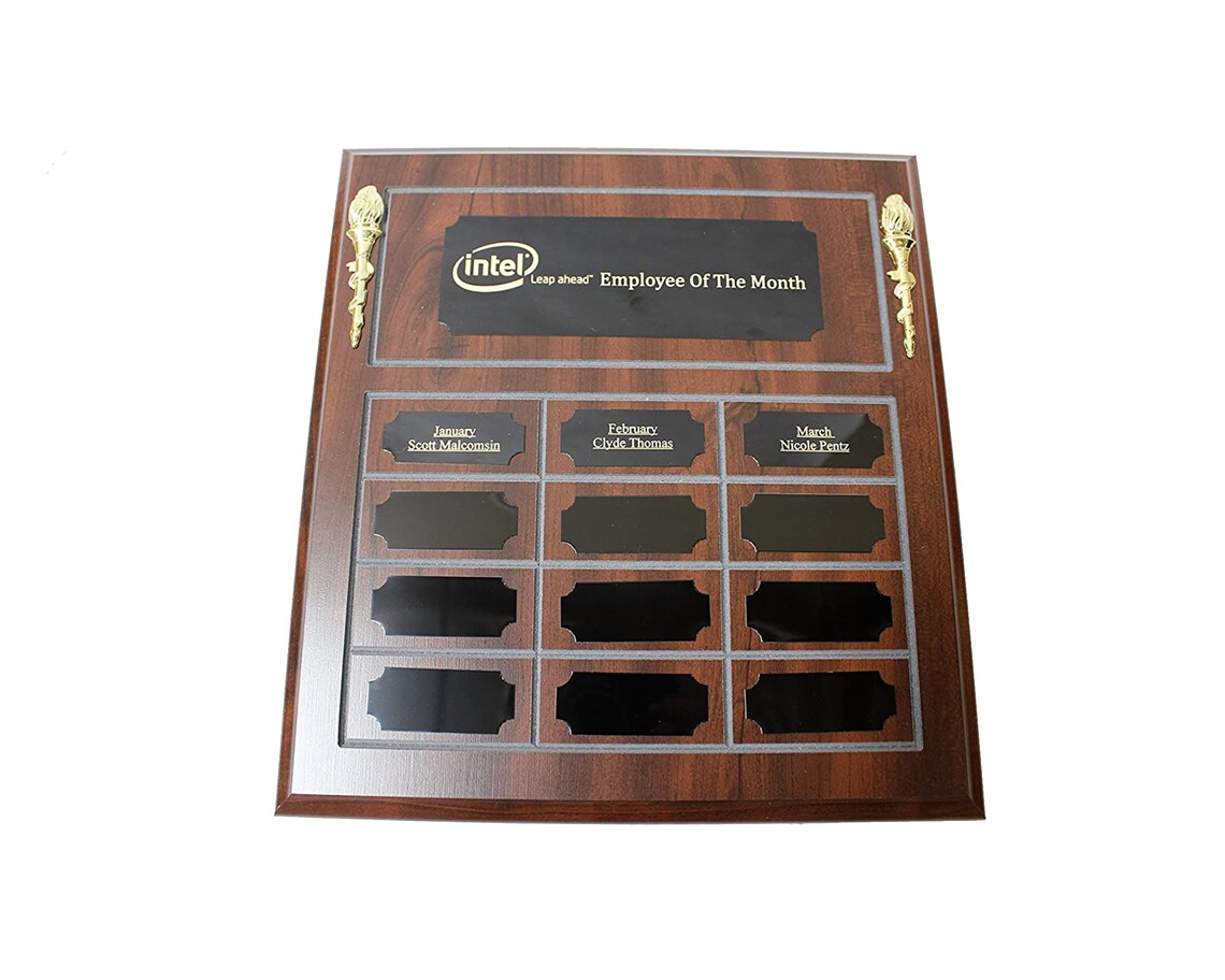 Employee of the Month Perpetual Plaque, Wooden Plaque, Engraving ...