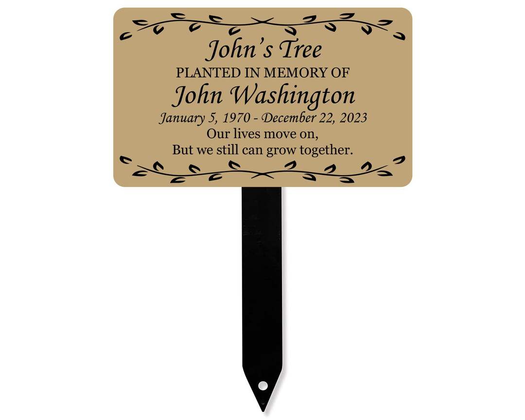 Memorial Tree Plaque With Stake, Sturdy Metal Garden Marker, Garden ...
