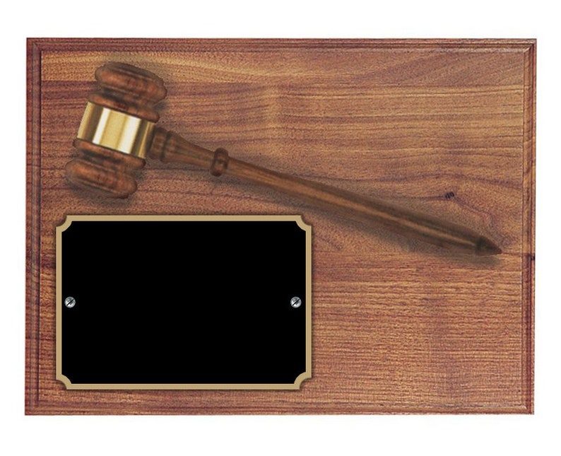 Personalized Walnut Gavel Plaque: Engraved Retirement Gift for Legal ...