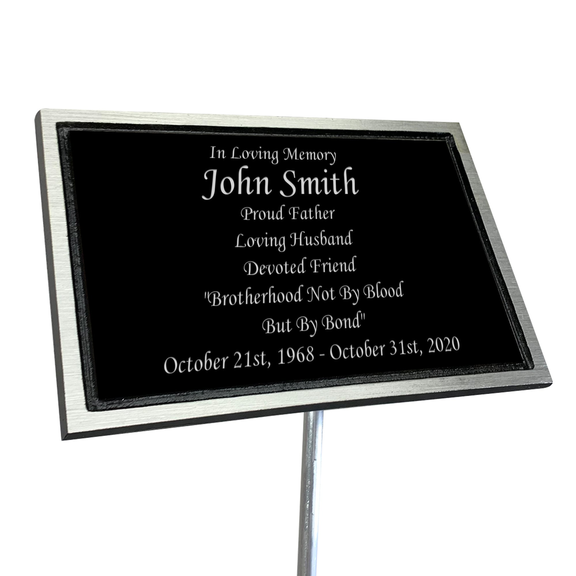 Personalized Memorial Plaque, Engraved Cast Aluminum Grave Marker ...