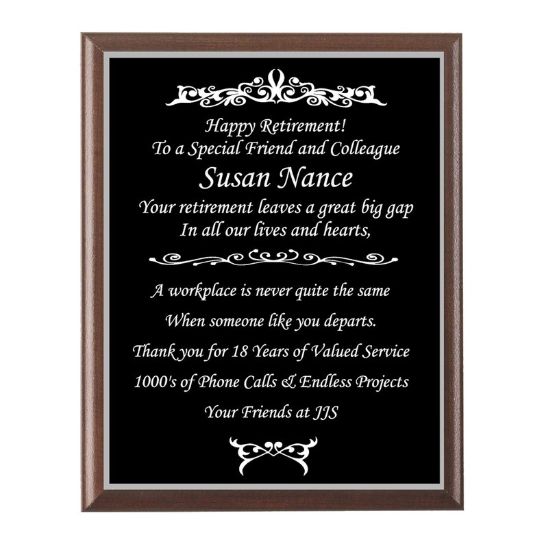 Retirement, Achievement Award, Customized Wooden Plaque, Sports, Wooden ...