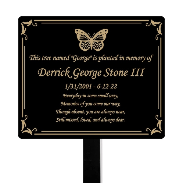 Butterfly Grave Marker Plaque - Etsy
