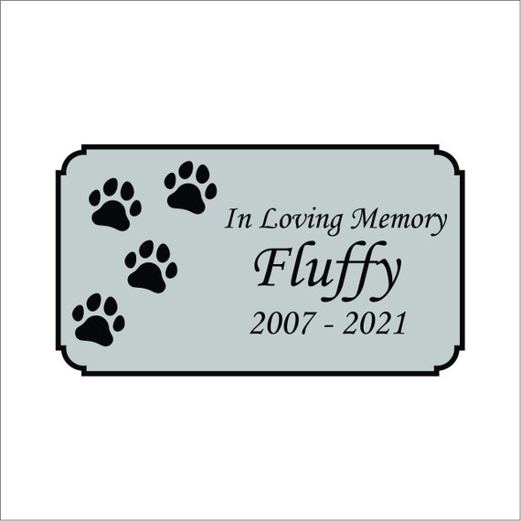Pet Paw Engraved Plaque Plate Name Plate in Multiple Sizes | Etsy