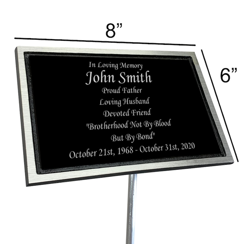 Personalized Memorial Plaque, Engraved Cast Aluminum Grave Marker ...