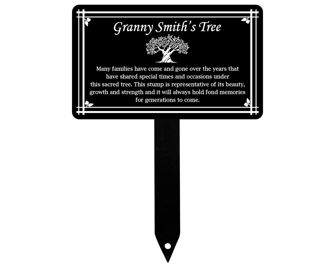 Tree Memorial Tree Plaque With Stake, Personalized Sturdy Metal Garden ...