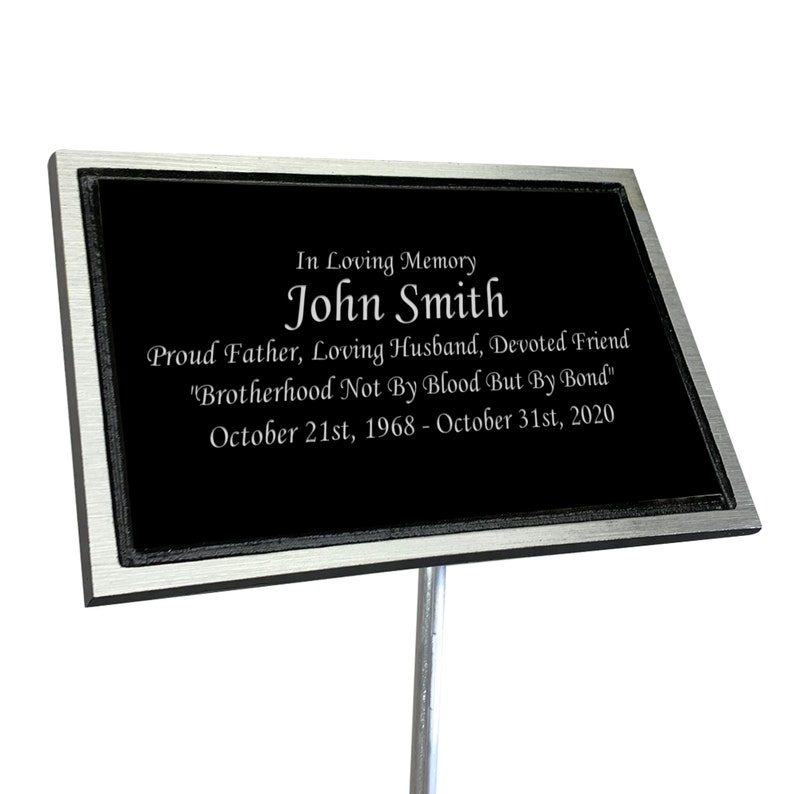 Personalized Memorial Plaque, Engraved Cast Aluminum Grave Marker ...
