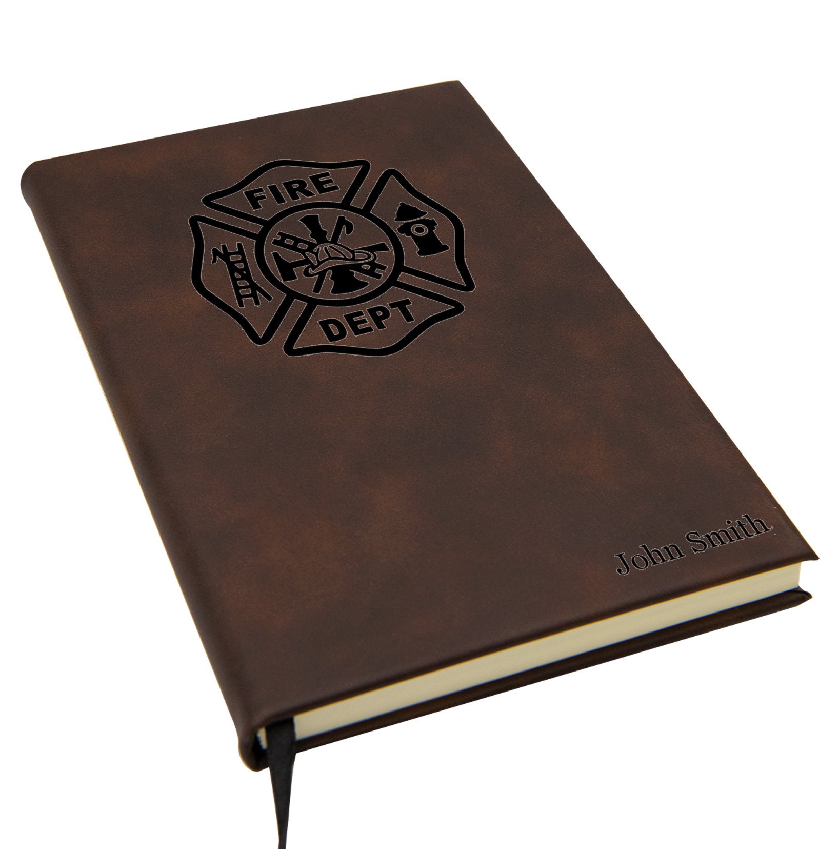 Firefighter Vegan Leather Journal Personalized Vegan Leather | Etsy