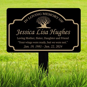 Tree Memorial Plaque With Stake, Personalized Sturdy Tree of Life Metal ...
