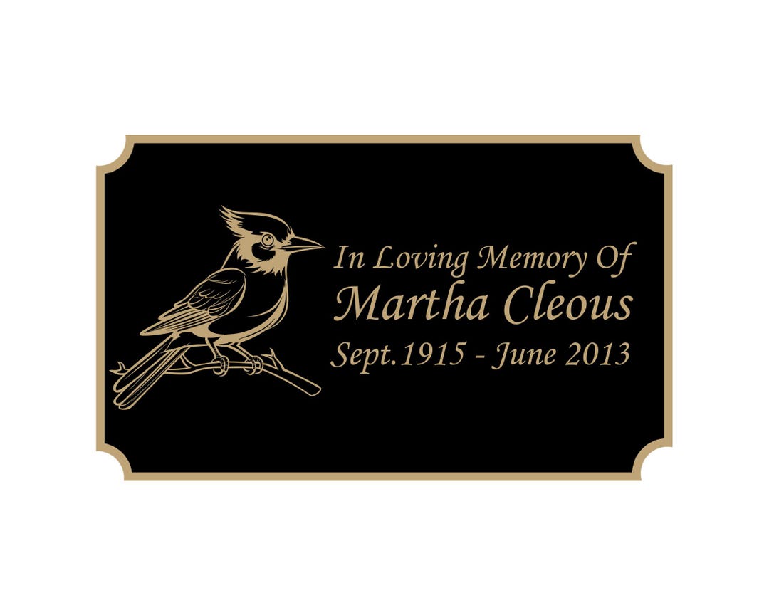 Blue Jay Memorial Plaque: Engraved Pet or Human Cremation Urn Plate - Etsy