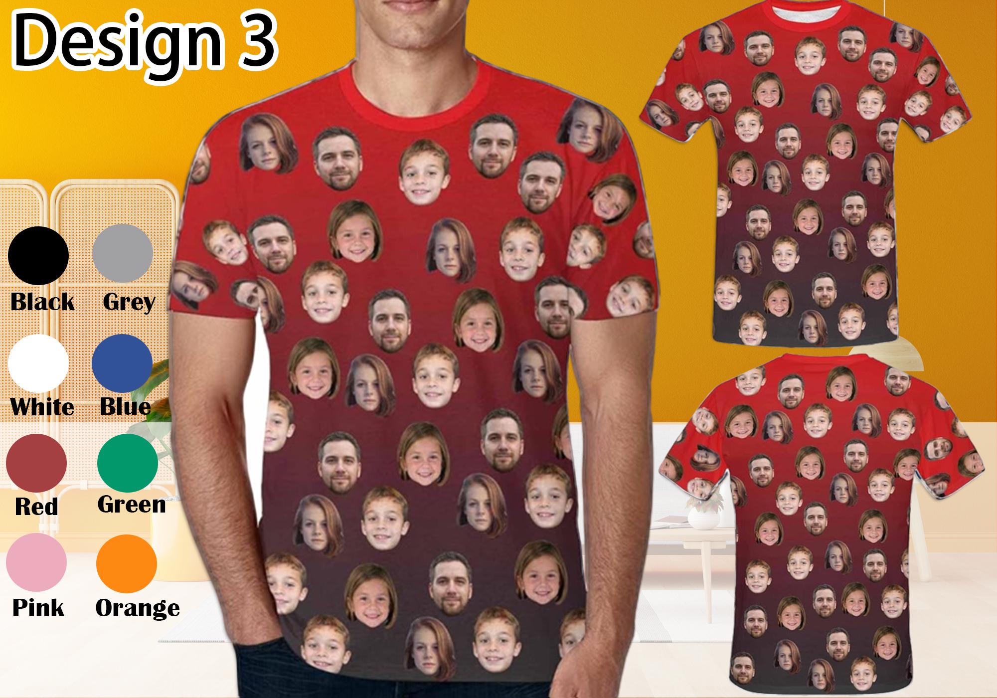 Custom Face T-shirt, Personalized Photo Tee, Birthday Gift - Etsy