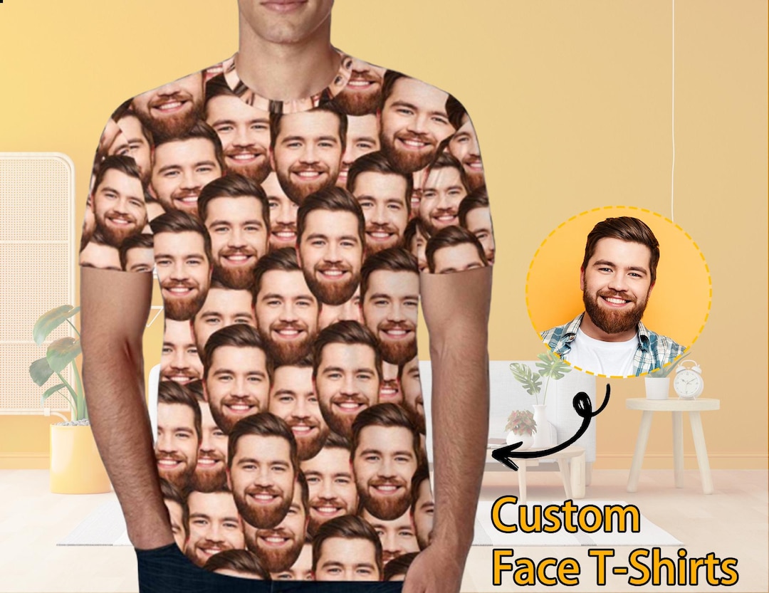 Custom Face T-shirt, Personalized Photo Tee, Birthday Gift - Etsy
