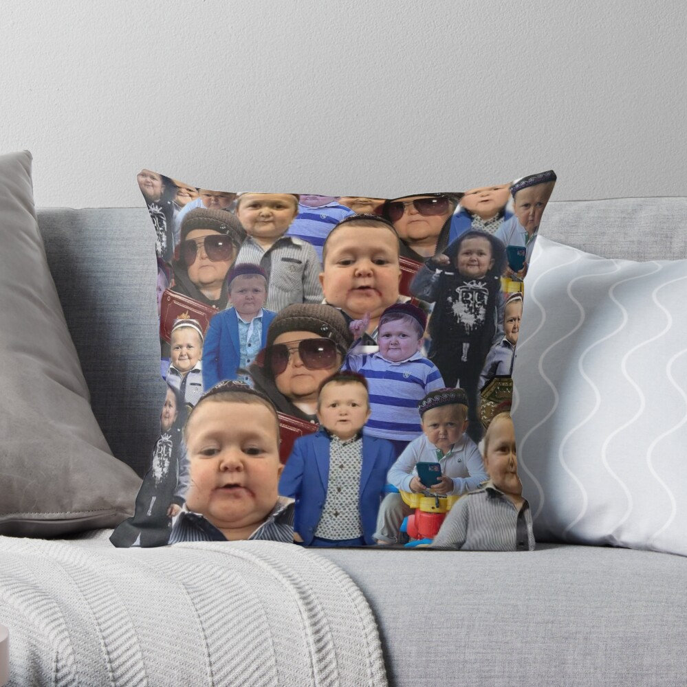 Hasbulla Collage Throw Pillow, Hasbulla Collage Pillowcase, Hasbulla ...