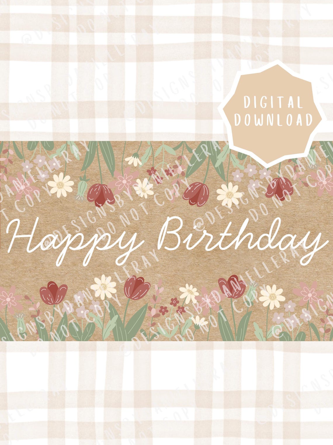 Digital Floral Birthday Banner Template | Floral Birthday | Editable ...