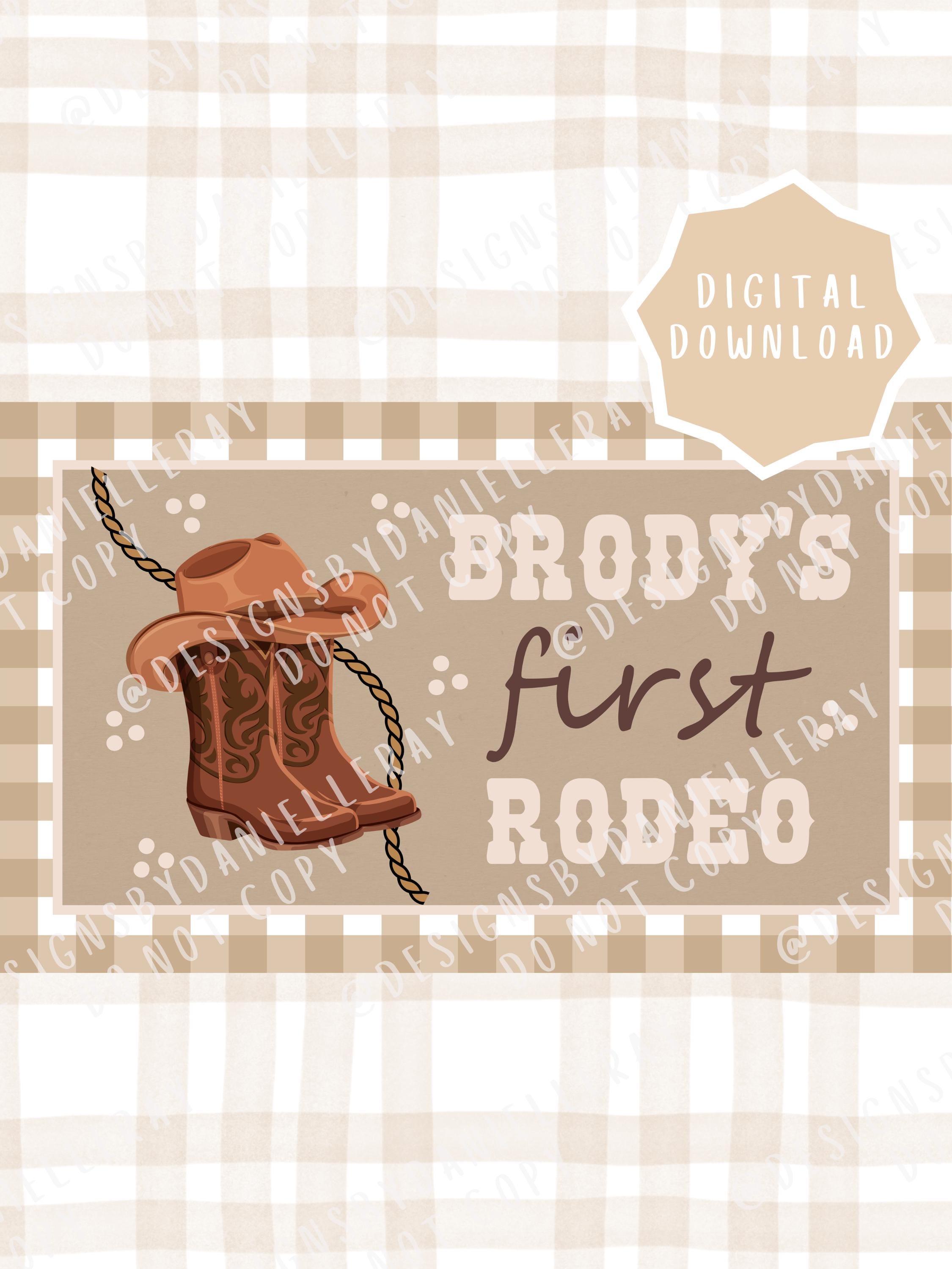 Digital First Rodeo Banner Template | Rodeo First Birthday | Editable ...