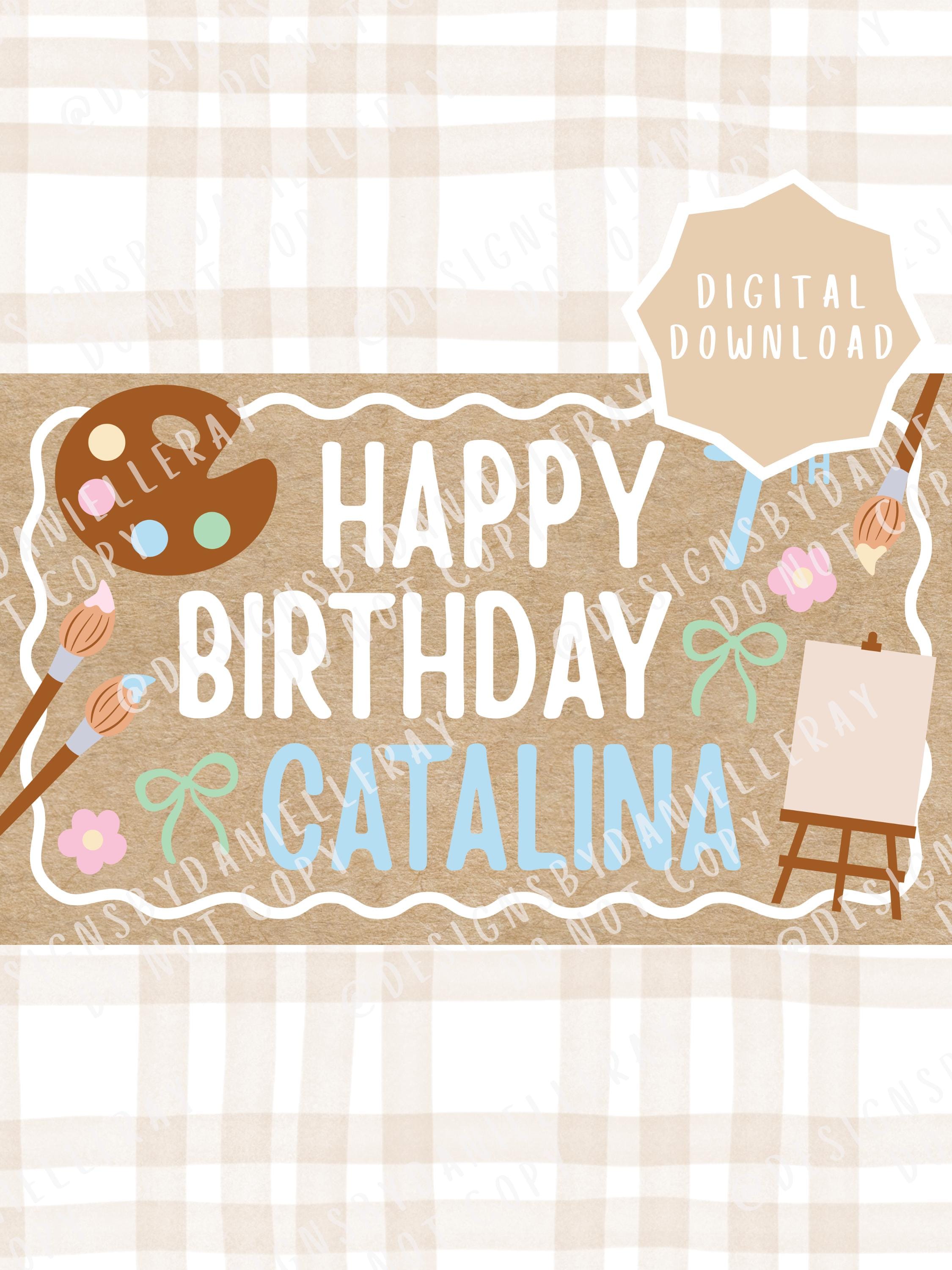 Digital Painting Birthday Banner Template | Painting Birthday ...